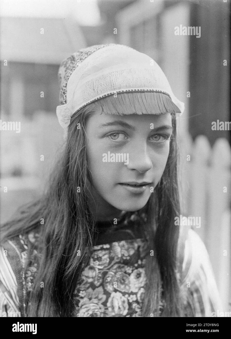 Portrait of a girl in traditional Marker costume ca. 1932 Stock Photo ...