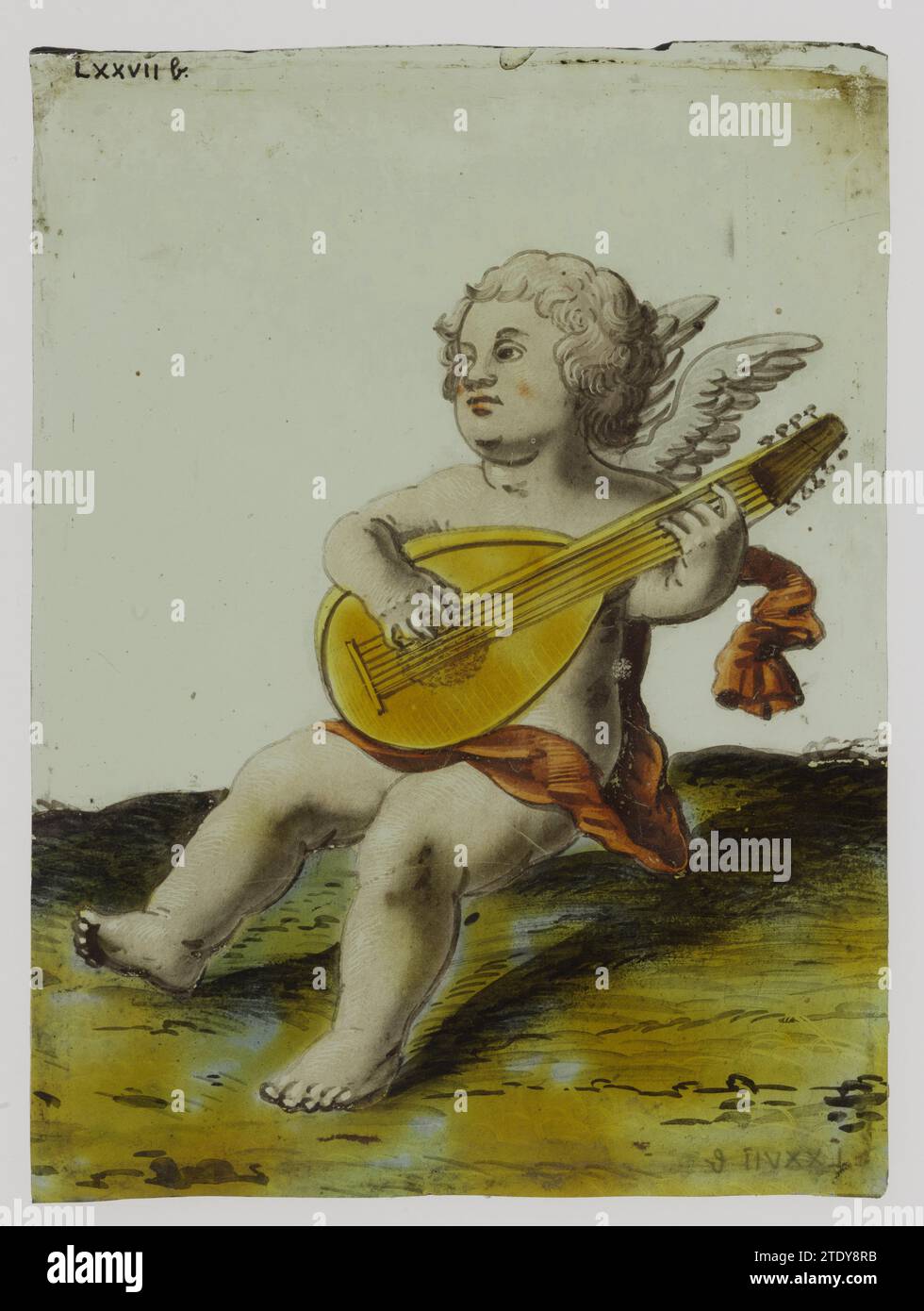 Window with a putti that plays a citer, anonymous, c. 1650 - c. 1675 ...