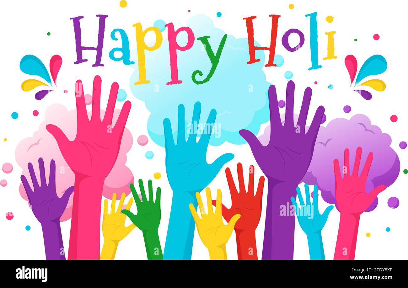 Happy Holi Festival Vector Illustration with Colorful Pot and Powder In ...
