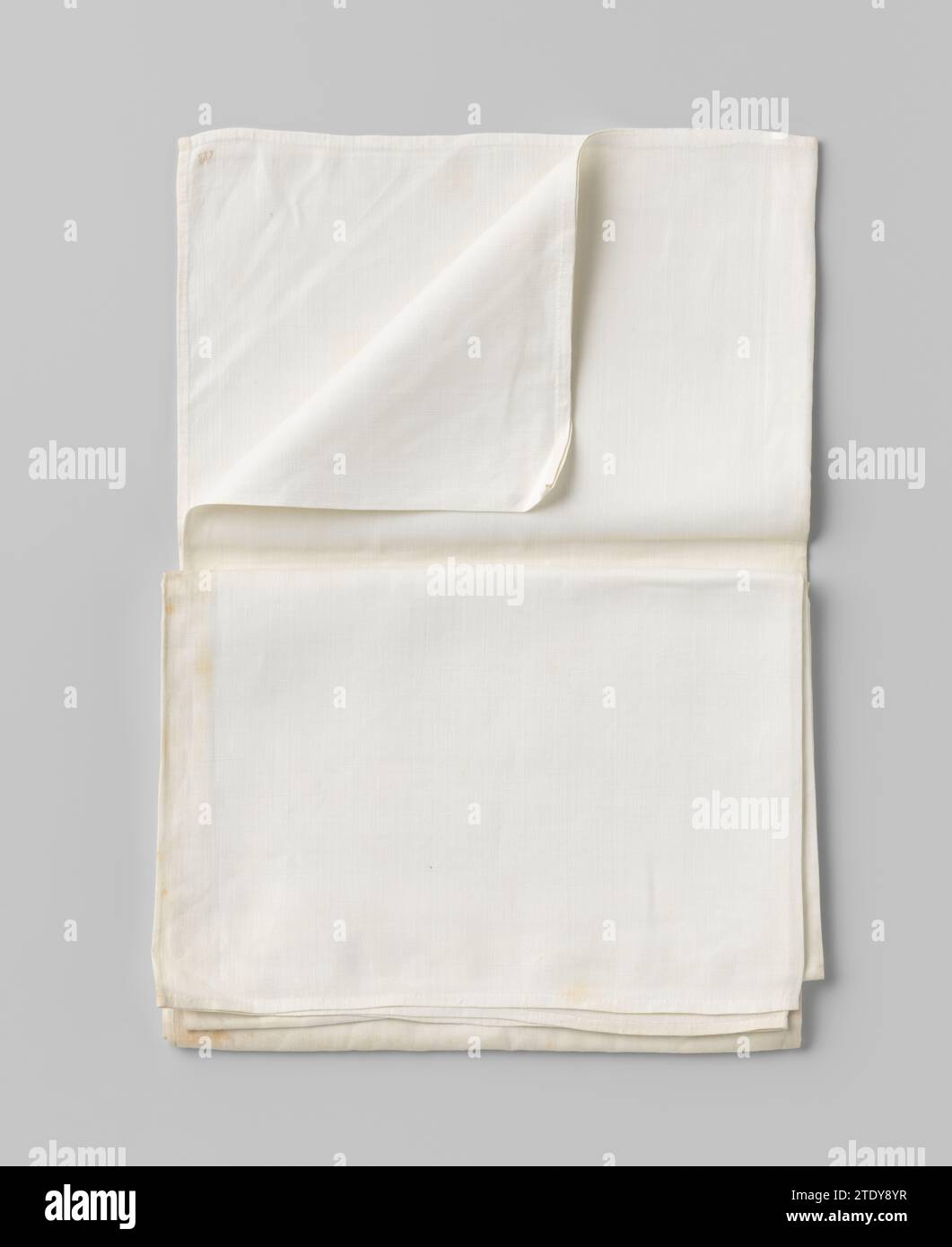 Sheet. Brand: W. ,, 1791 - 1799 White linen children's sheet, brand W ...