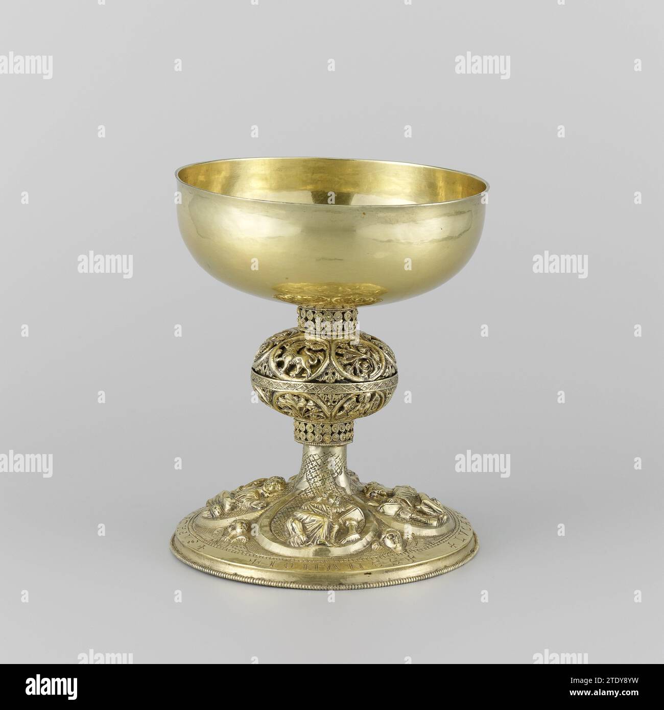 Chalice, anonymous, c. 1200 - c. 1250 Miskelk, completely gilt, bowl ...