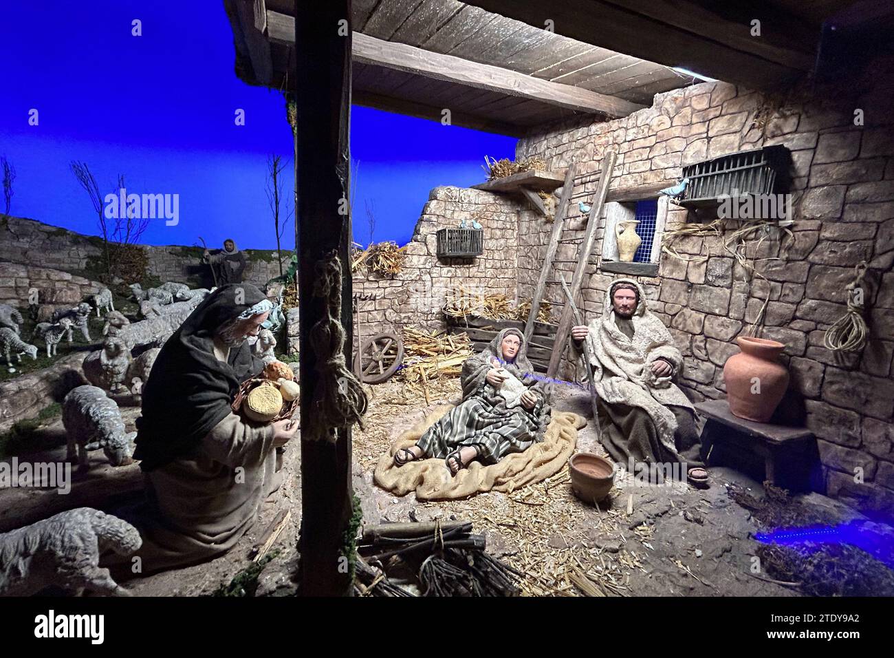 Greccio, Italy. 16th Dec, 2023. A nativity scene in the Franciscan ...