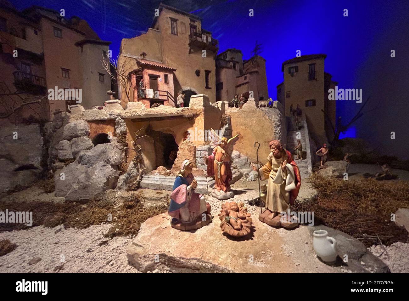 Greccio, Italy. 16th Dec, 2023. A nativity scene in the Franciscan ...
