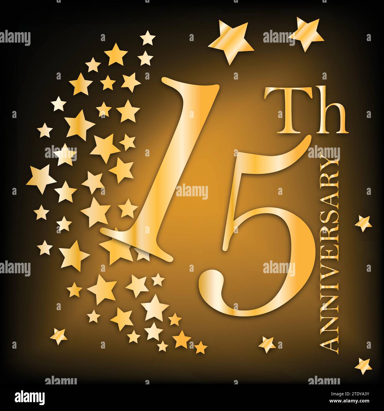 15 years anniversary golden premium badge Stock Vector Image & Art - Alamy