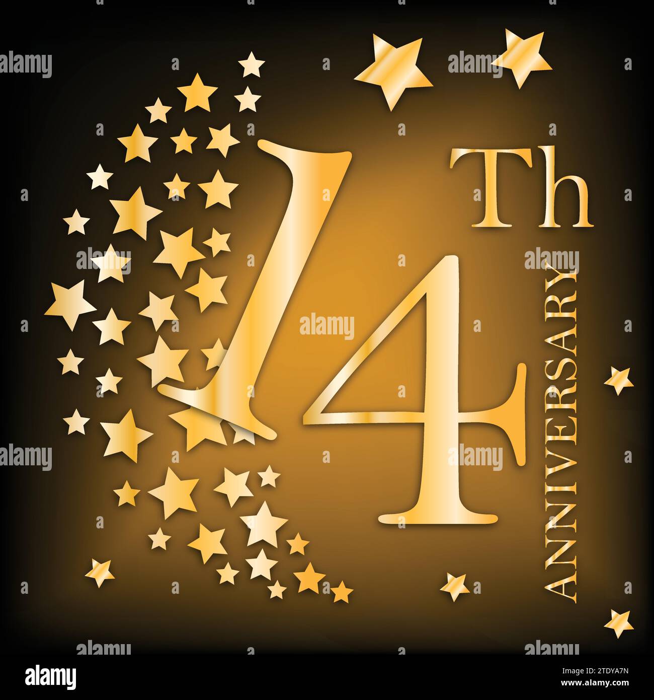 14 years anniversary golden premium badge Stock Vector Image & Art - Alamy