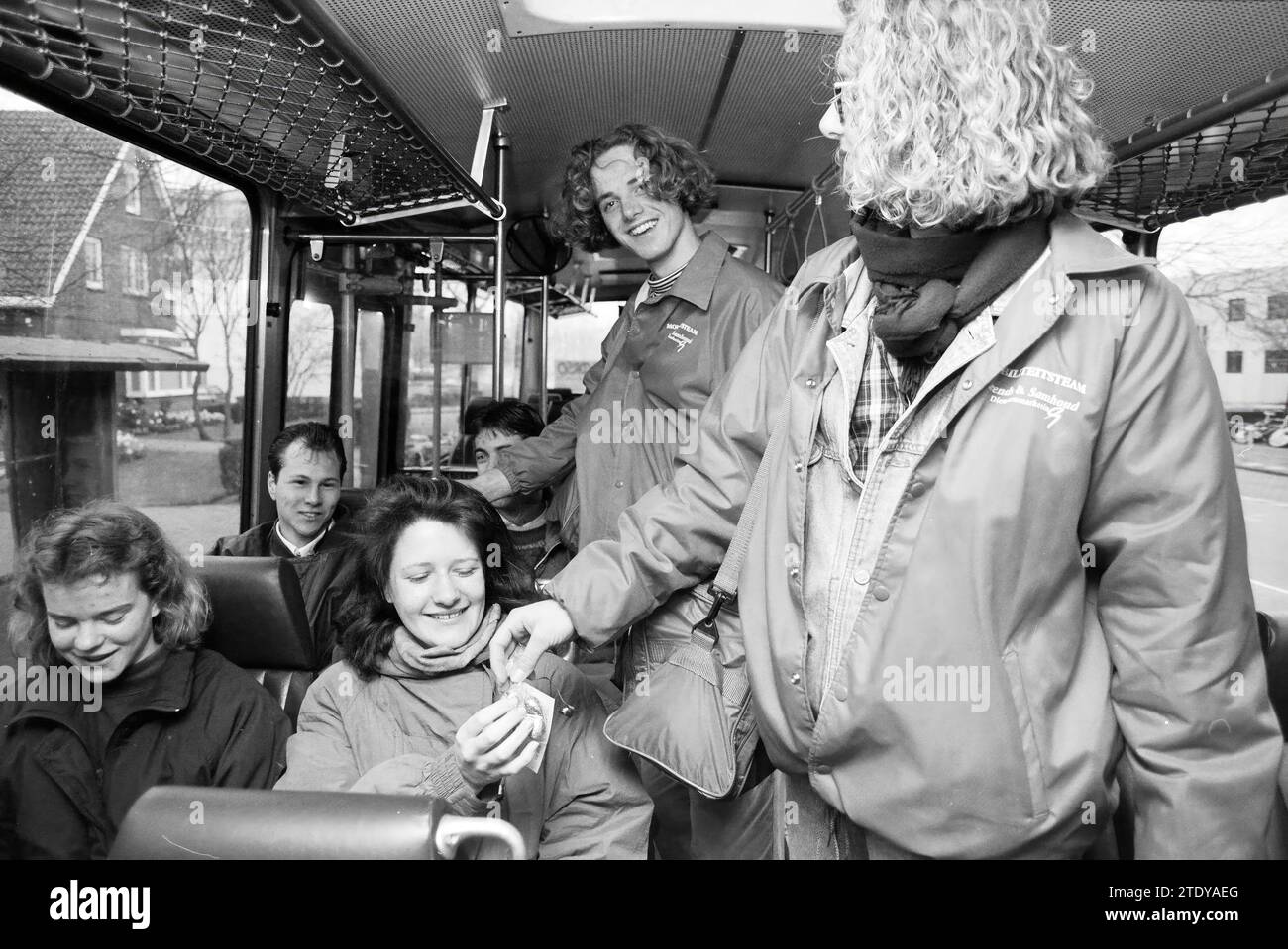 Handing out Easter eggs on the bus, 14-04-1992, Whizgle News from the ...
