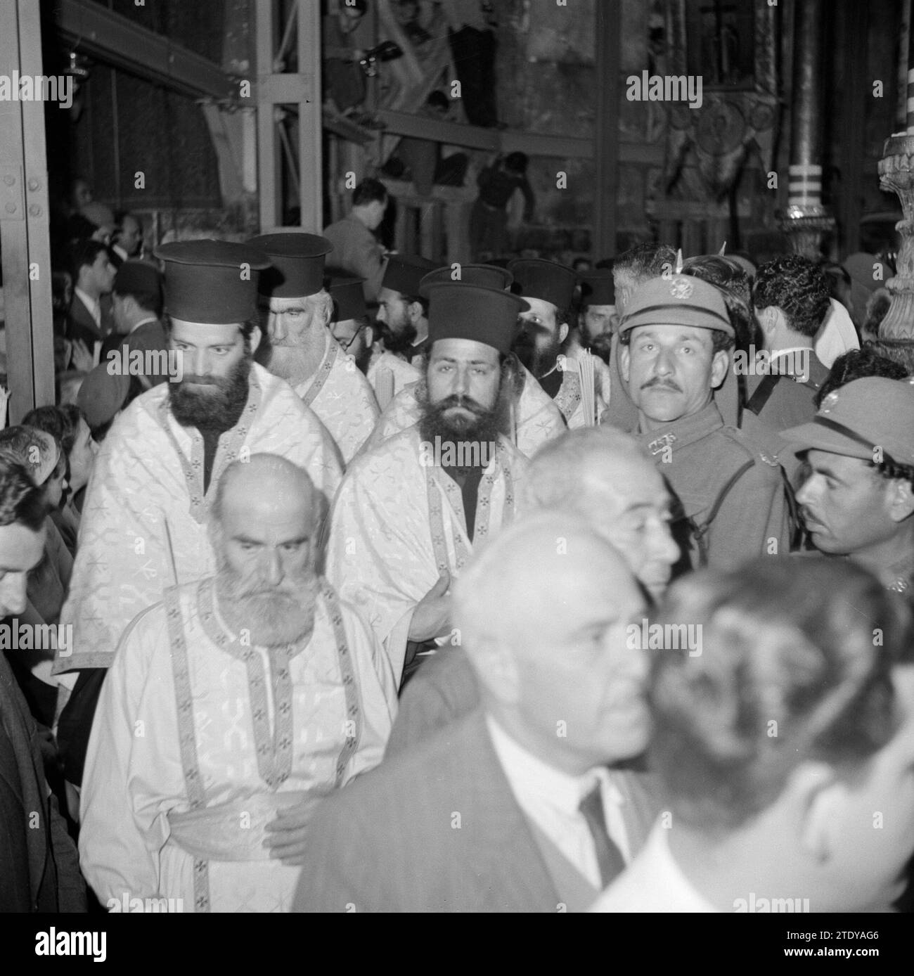 Easter celebration. Patriarch and priests in the Church of the Holy ...