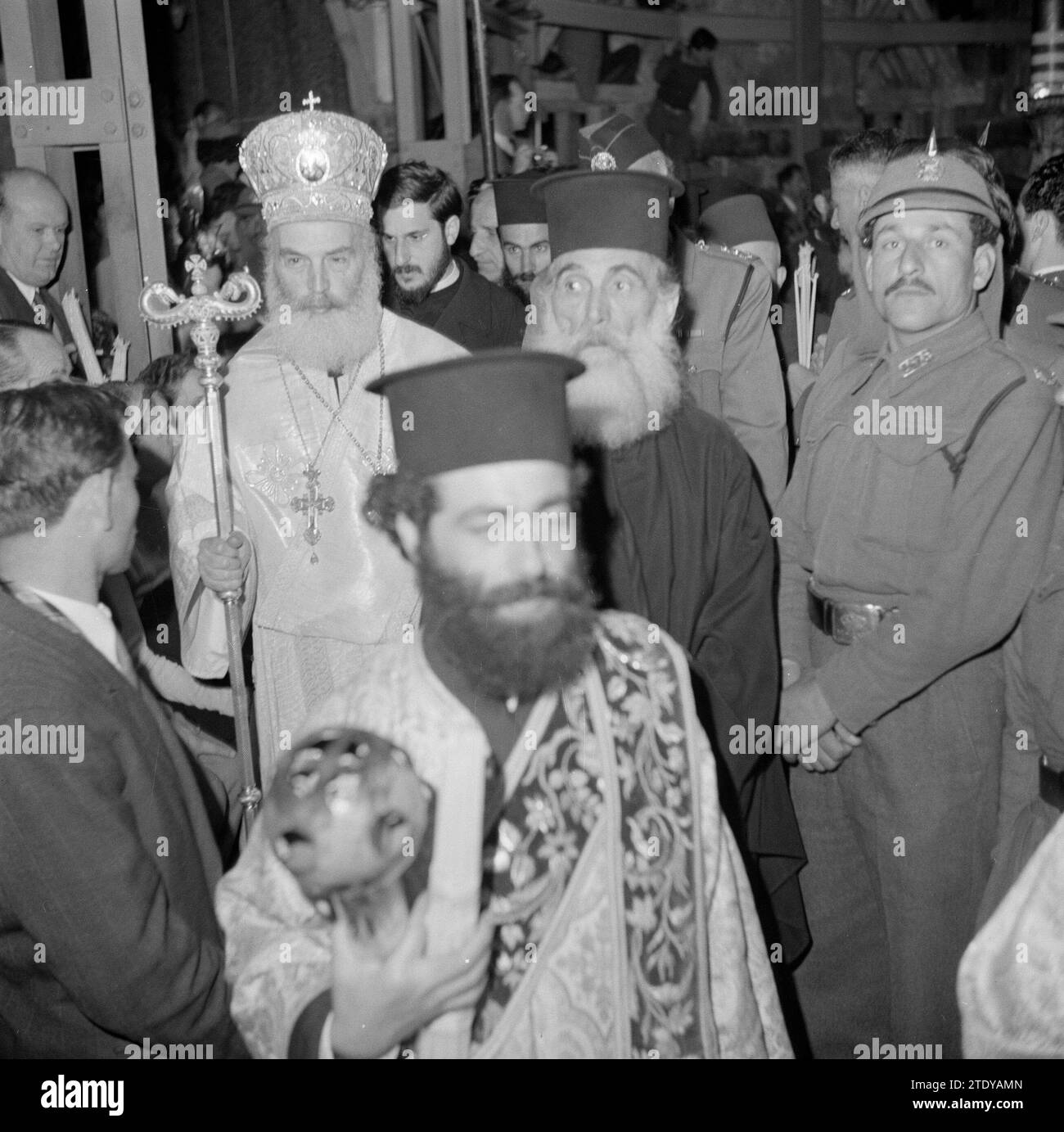 Easter celebration. Patriarch and priests in the Church of the Holy ...