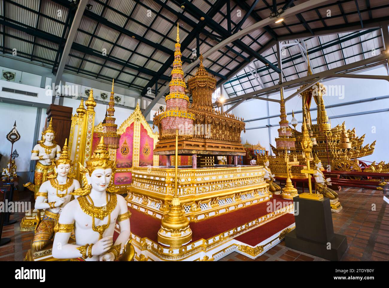 A view of one of the many richly carved, gold covered chariots in the ...