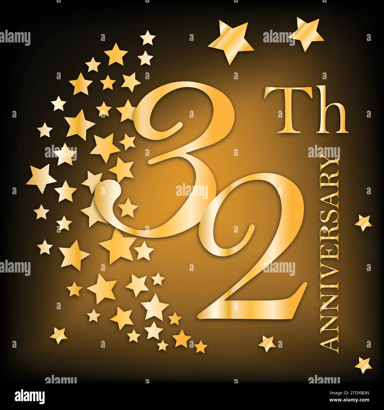 32 years anniversary golden premium badge Stock Vector Image & Art - Alamy