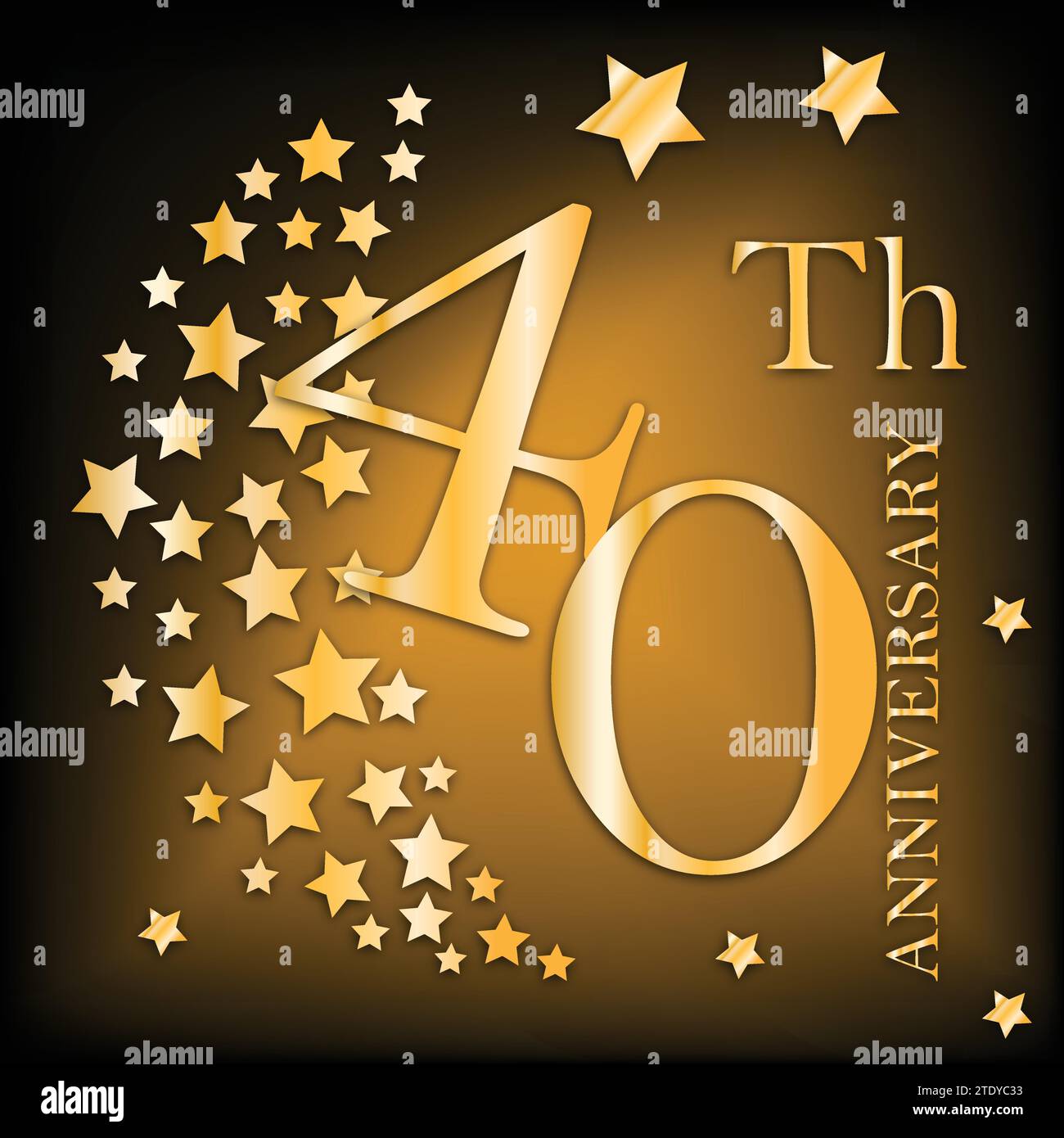 40 years anniversary golden premium badge Stock Vector Image & Art - Alamy