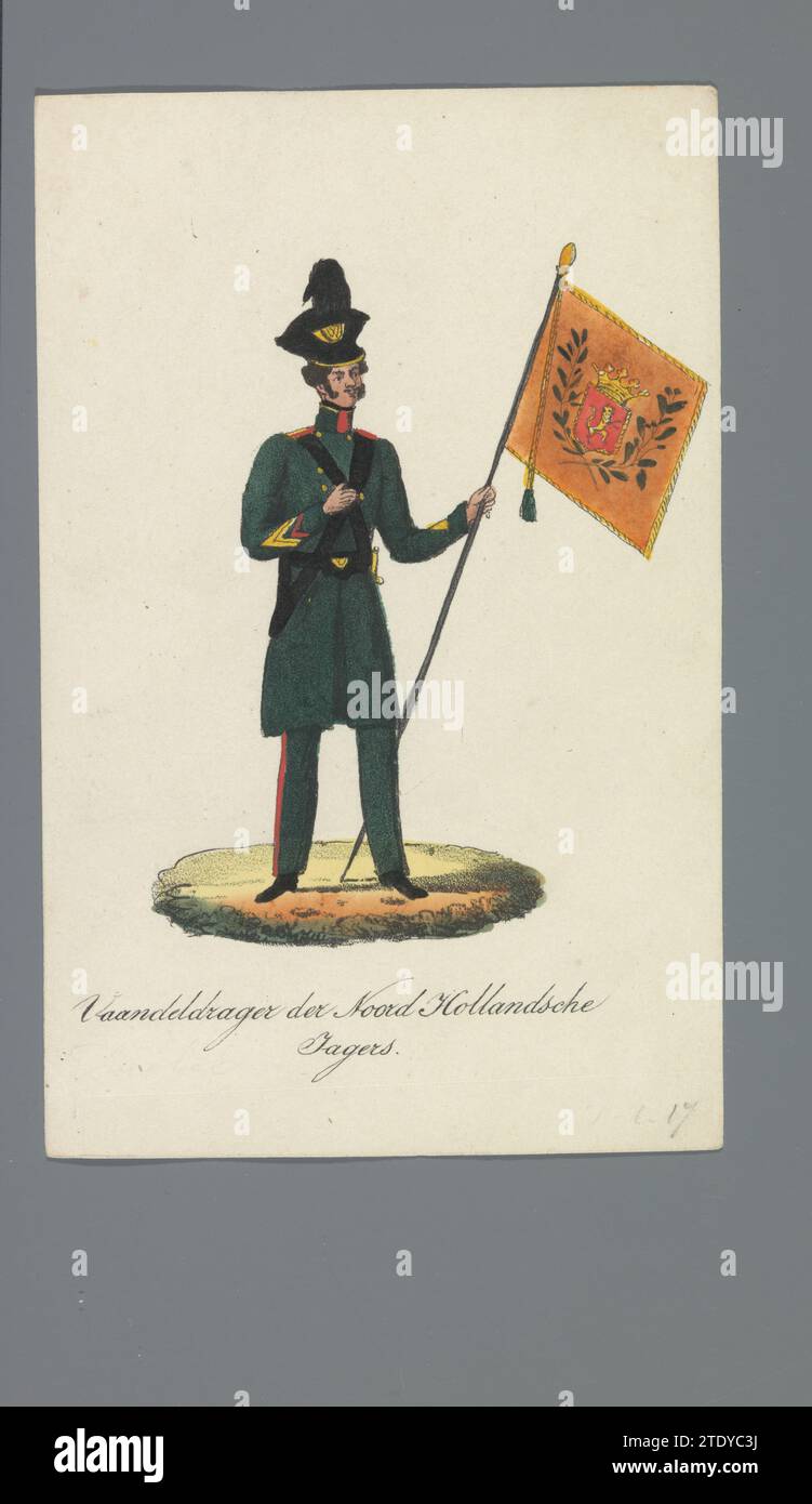 Standing bearer der Noord Hollandsche Jagers, 1835 - 1850 Standing ...