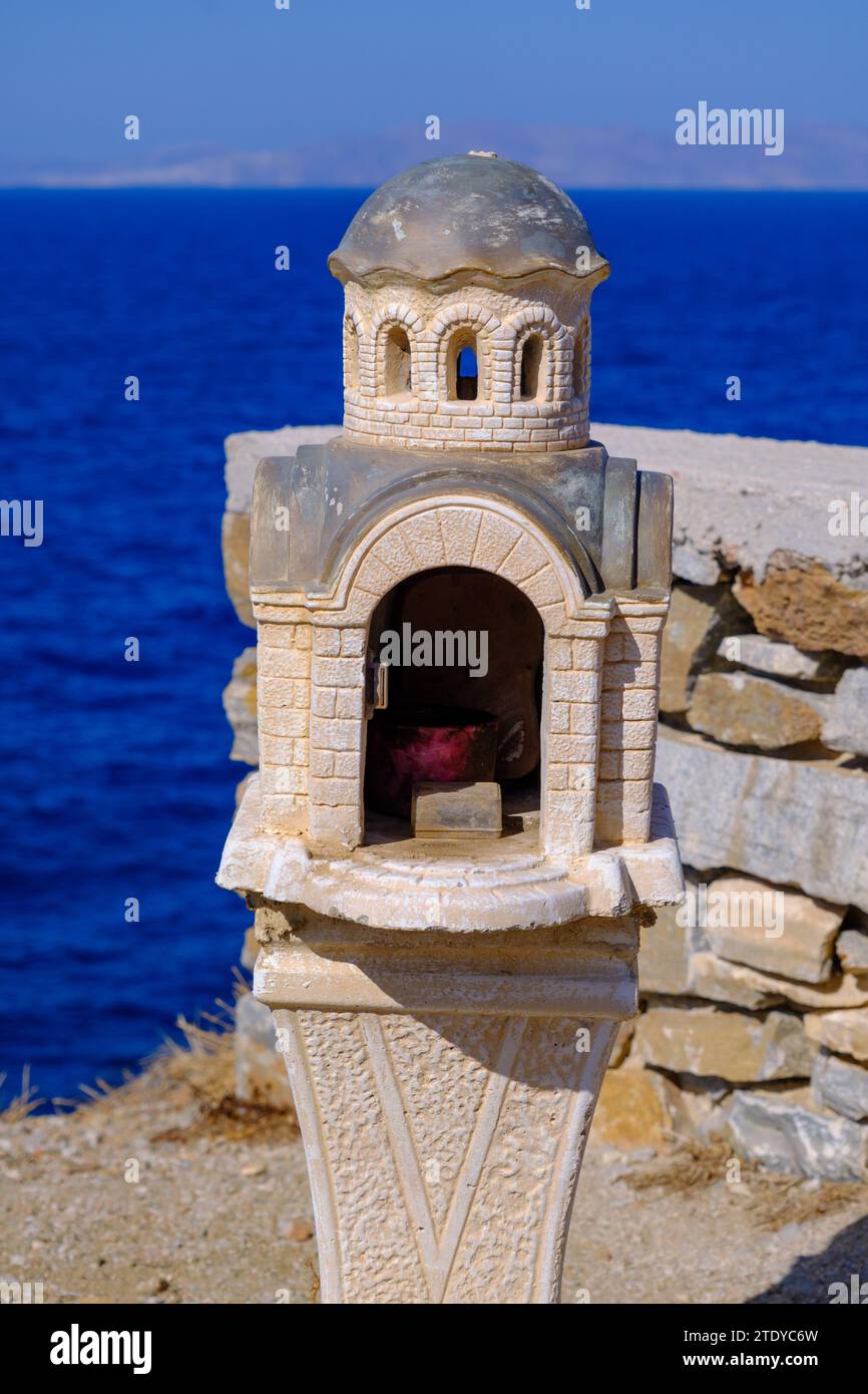 Roadside Shrine miniature chapel on Tinos island, Greece Stock Photo - Alamy