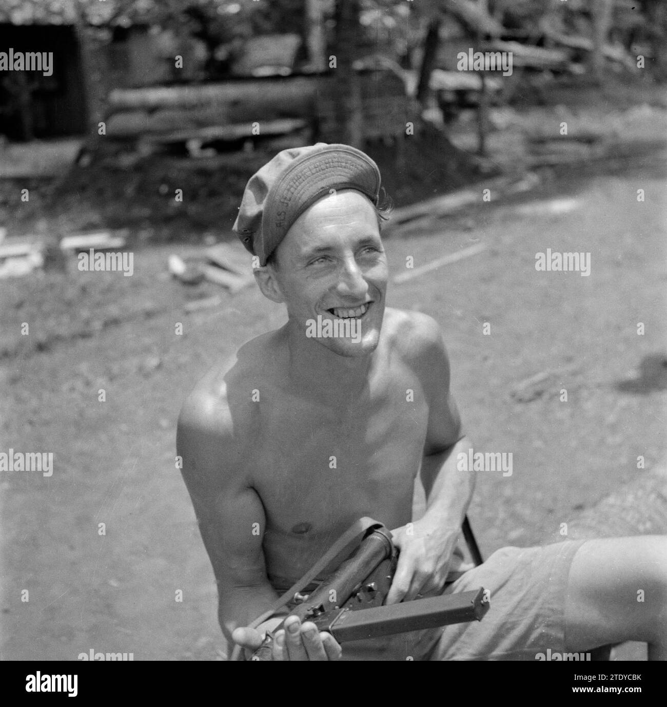 Sten submachine gun Black and White Stock Photos & Images - Alamy