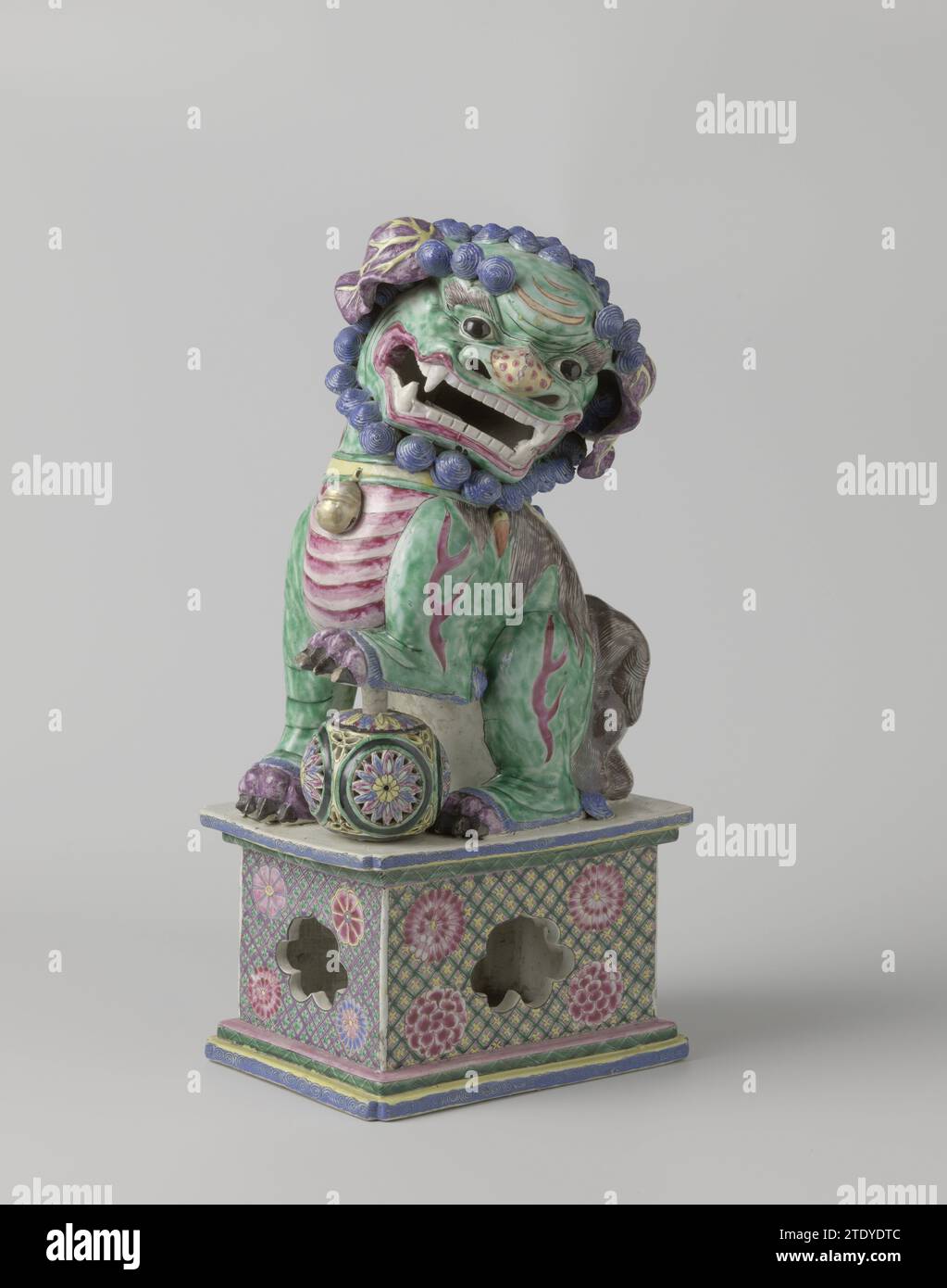 Figure of a shishi with its paw on a pierced ball, anonymous, c. 1800 ...