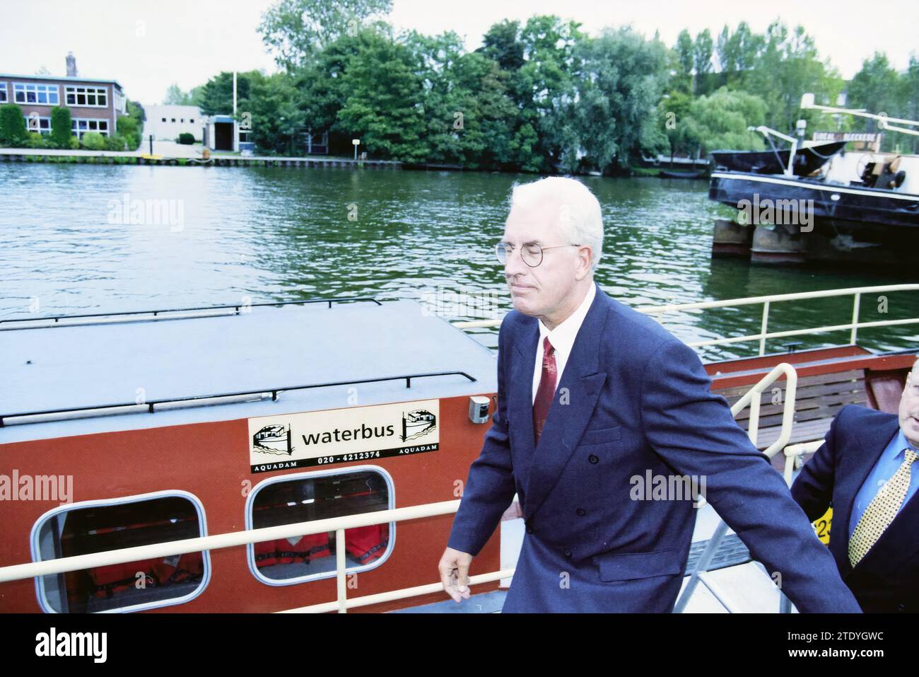 Councilor Van der Geest and others arrive by boat from the Waterbus for ...