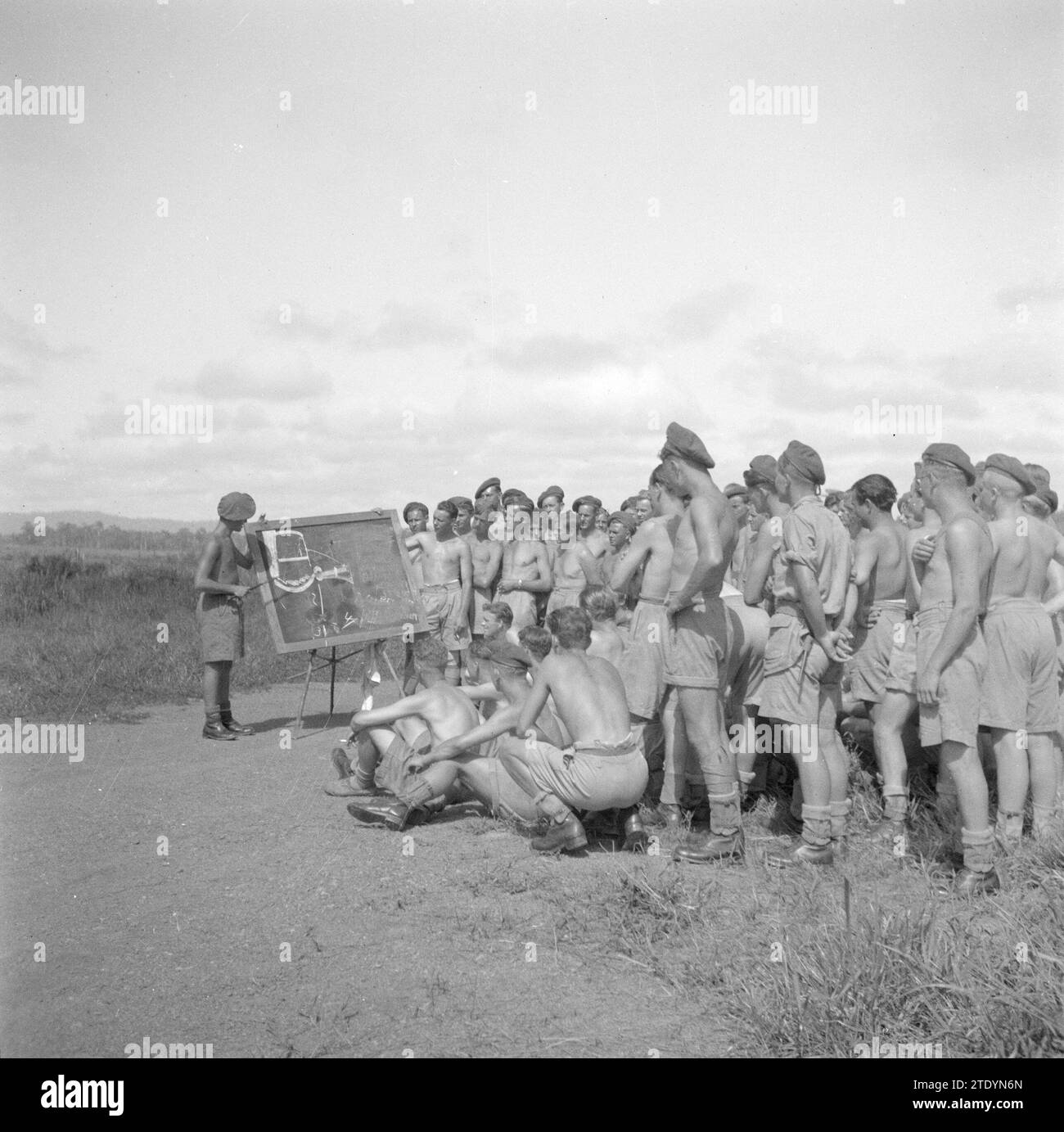 Open-air theory class at Camp Chaah in Malacca ca. March 8, 1946 Stock ...