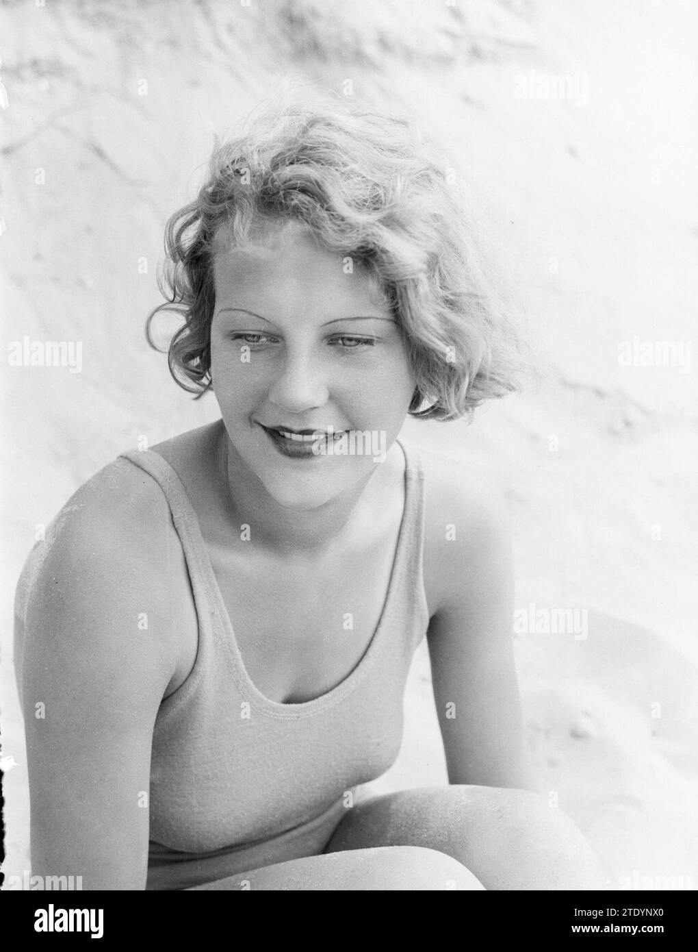 Model Eva Waldschmidt on the beach of Zandvoort ca. 1932 Stock Photo ...