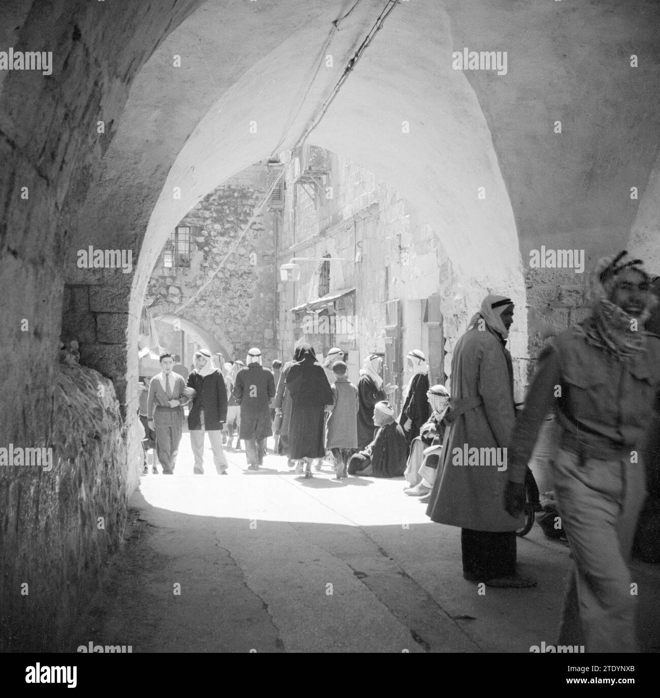 The Sheep Gate in the city wall of Jerusalem ca. 1950-1955 Stock Photo ...