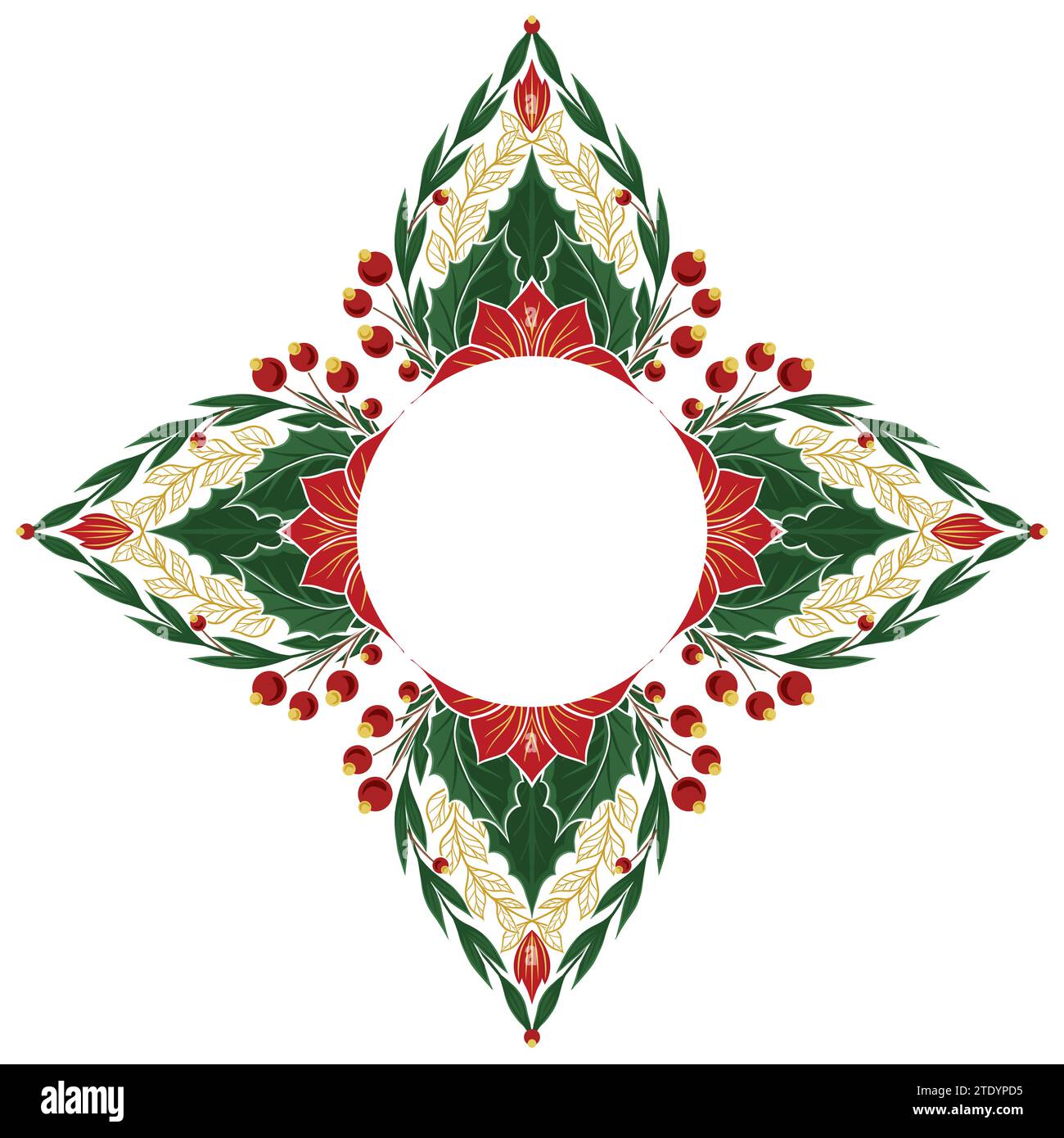 Poinsettia flower circle frame Stock Vector Images - Alamy