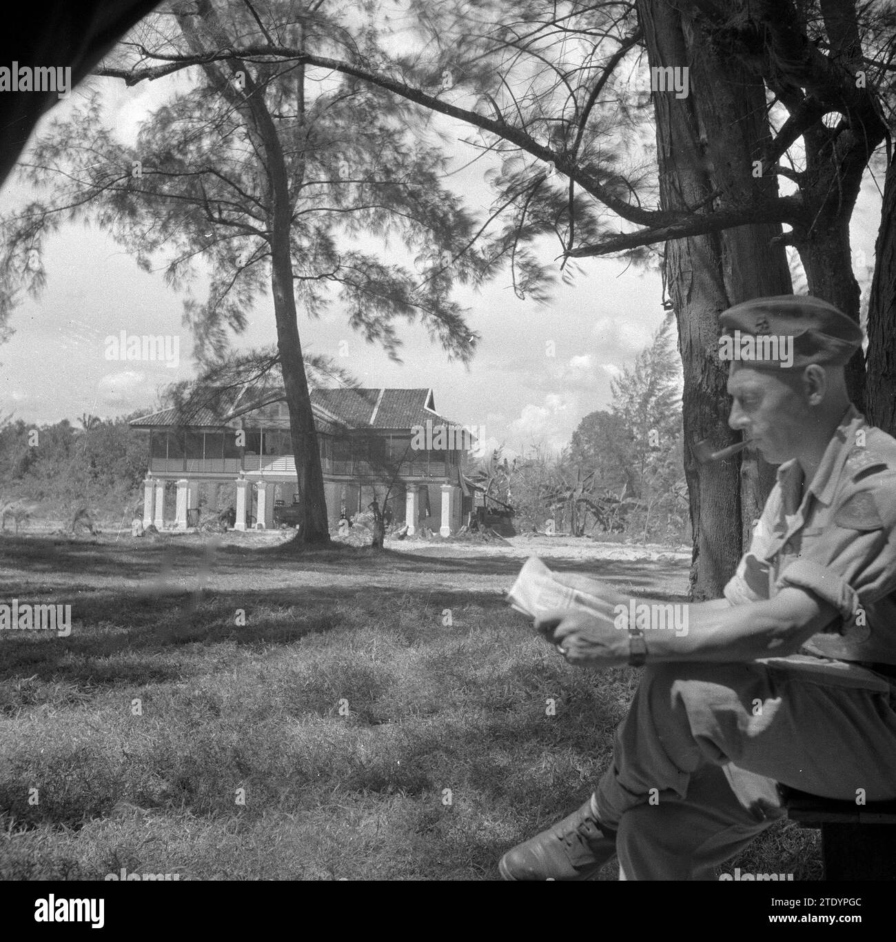 Lieutenant Nortier in front of the residence of the commander of the ...