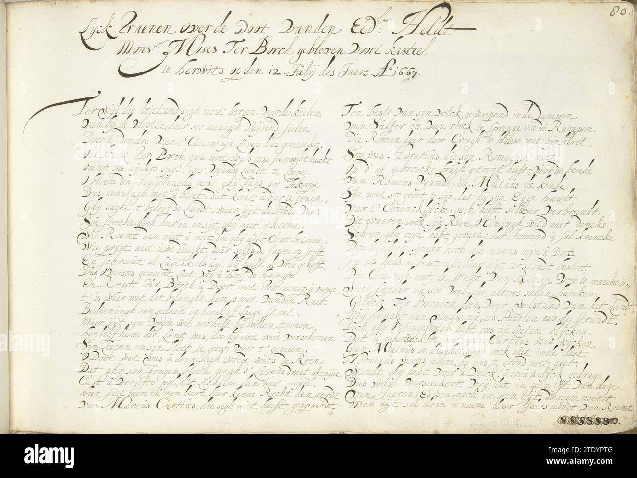 Mourning poem for Moses ter Borch, after 1667 - c. 1670 Poem in two ...