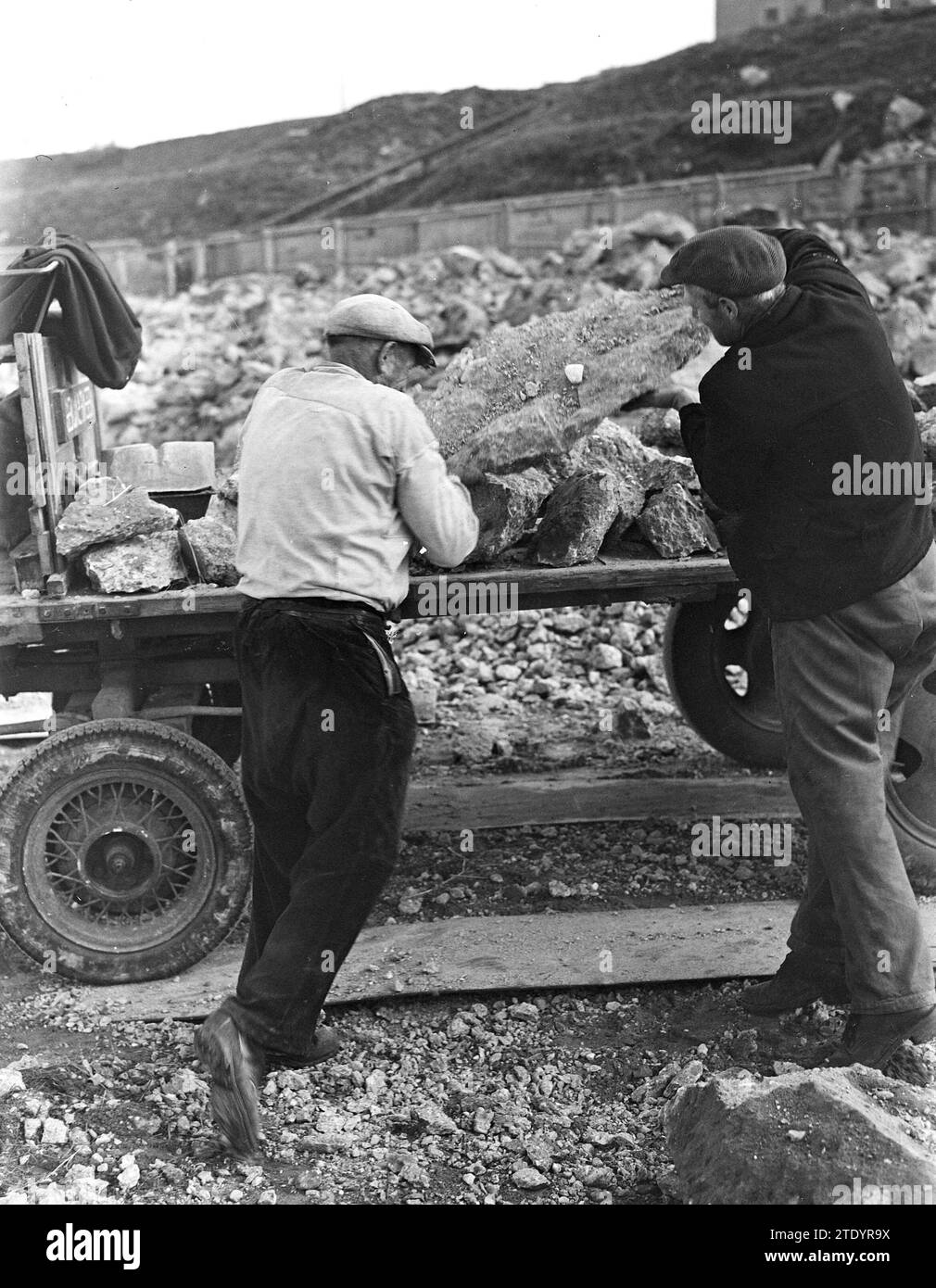 Scheveningen, the demolition of the bunkers and barriers ca. 1945 Stock ...