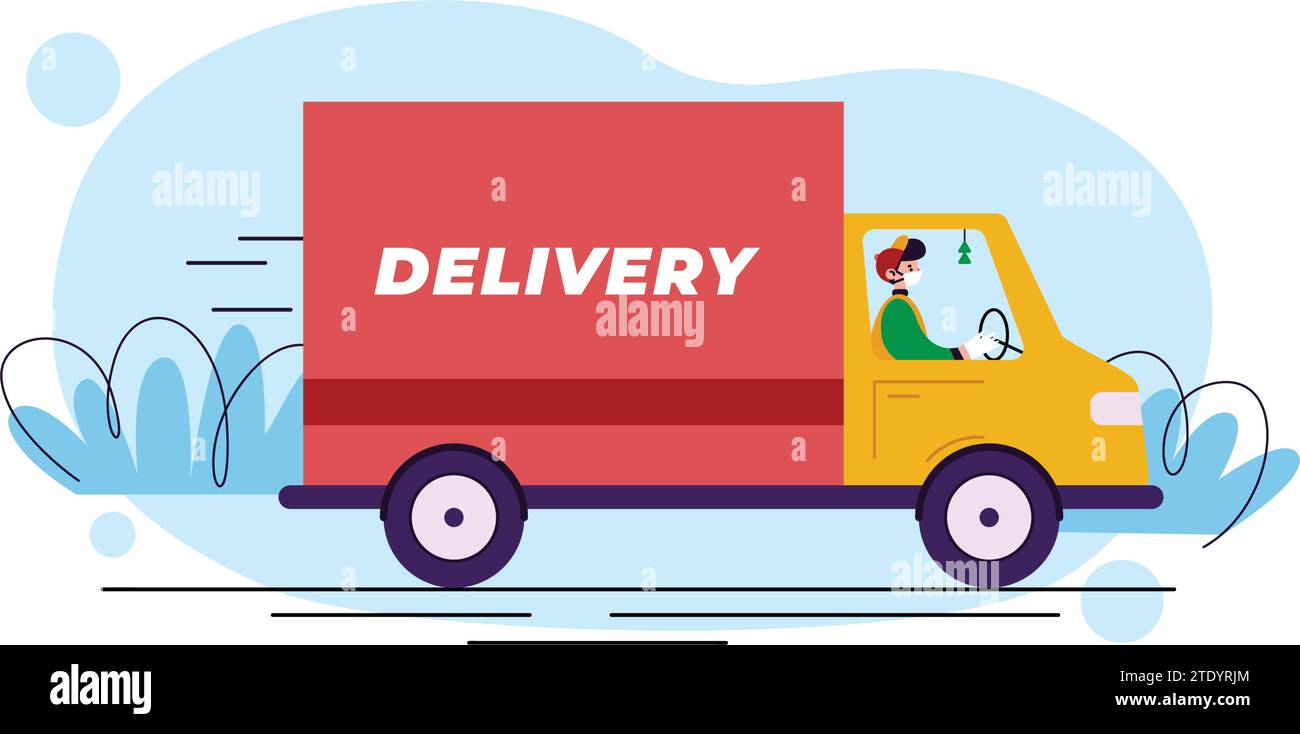 Delivery concept truck] Stock Vector Images - Alamy