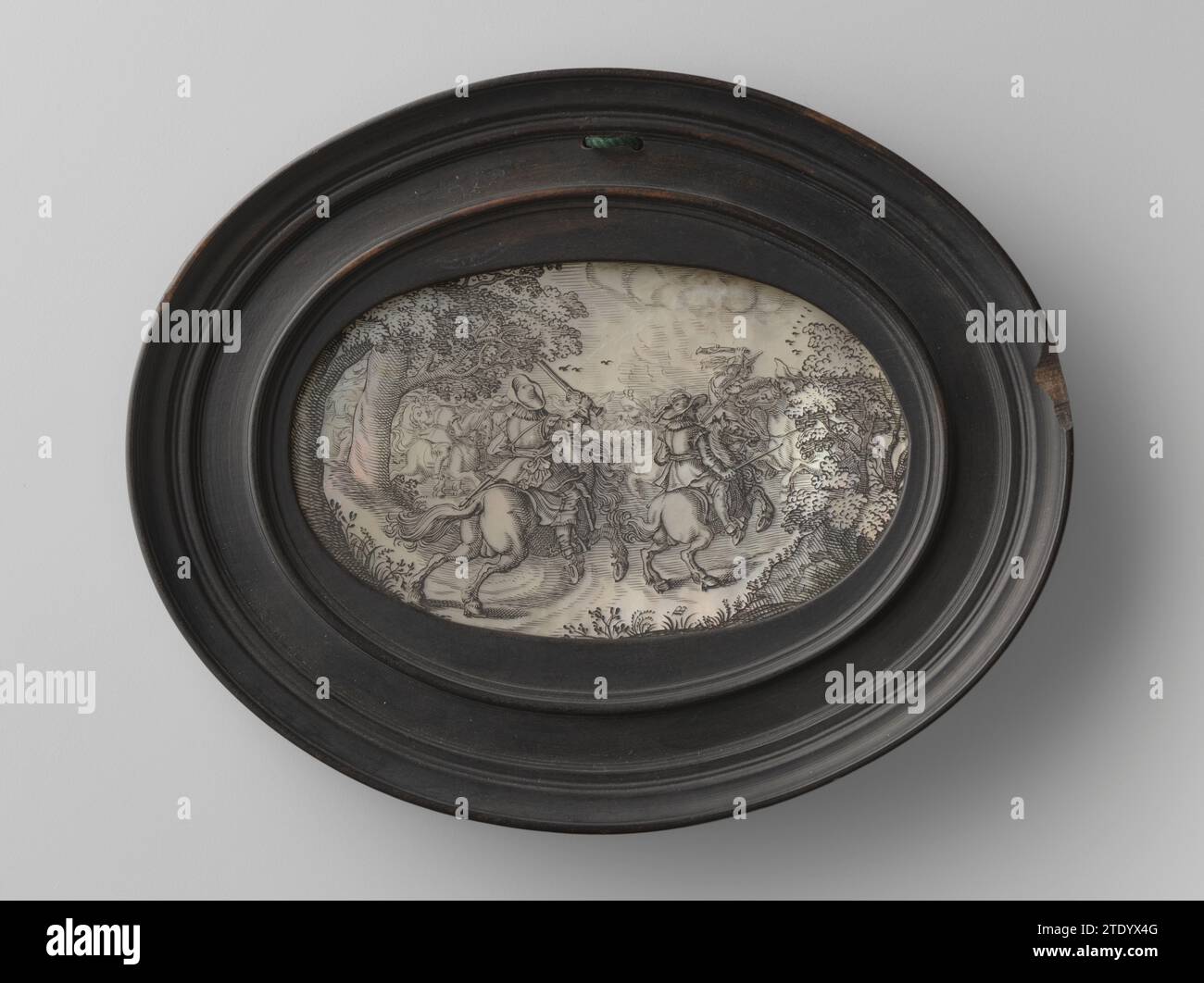 Plate, Jean Bellekin, 1600 - 1699 An engraving on mother -of -pearl in ...