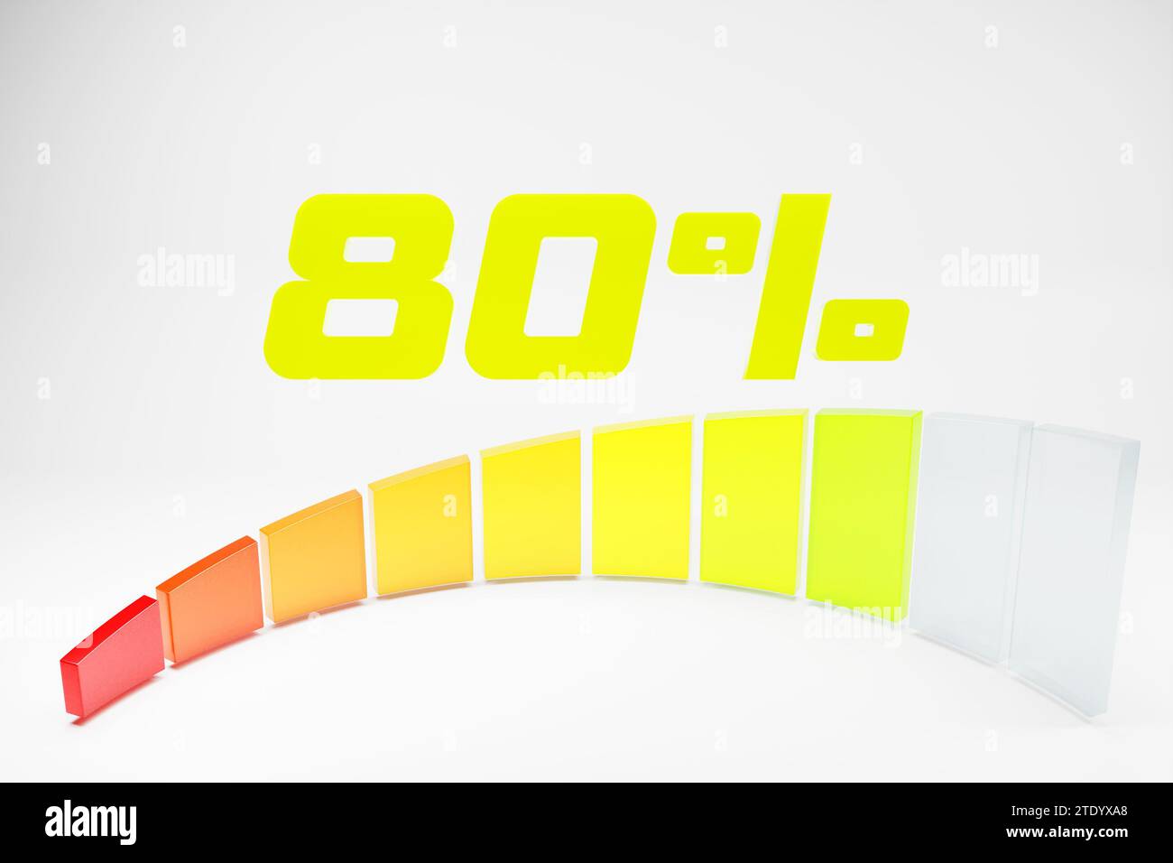 3d illustration of an indicator showing high risk. Normal risk concept ...