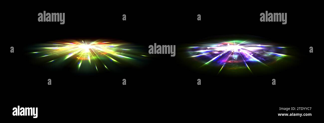 Light from prism or diamond with rainbow hologram shining flare ...