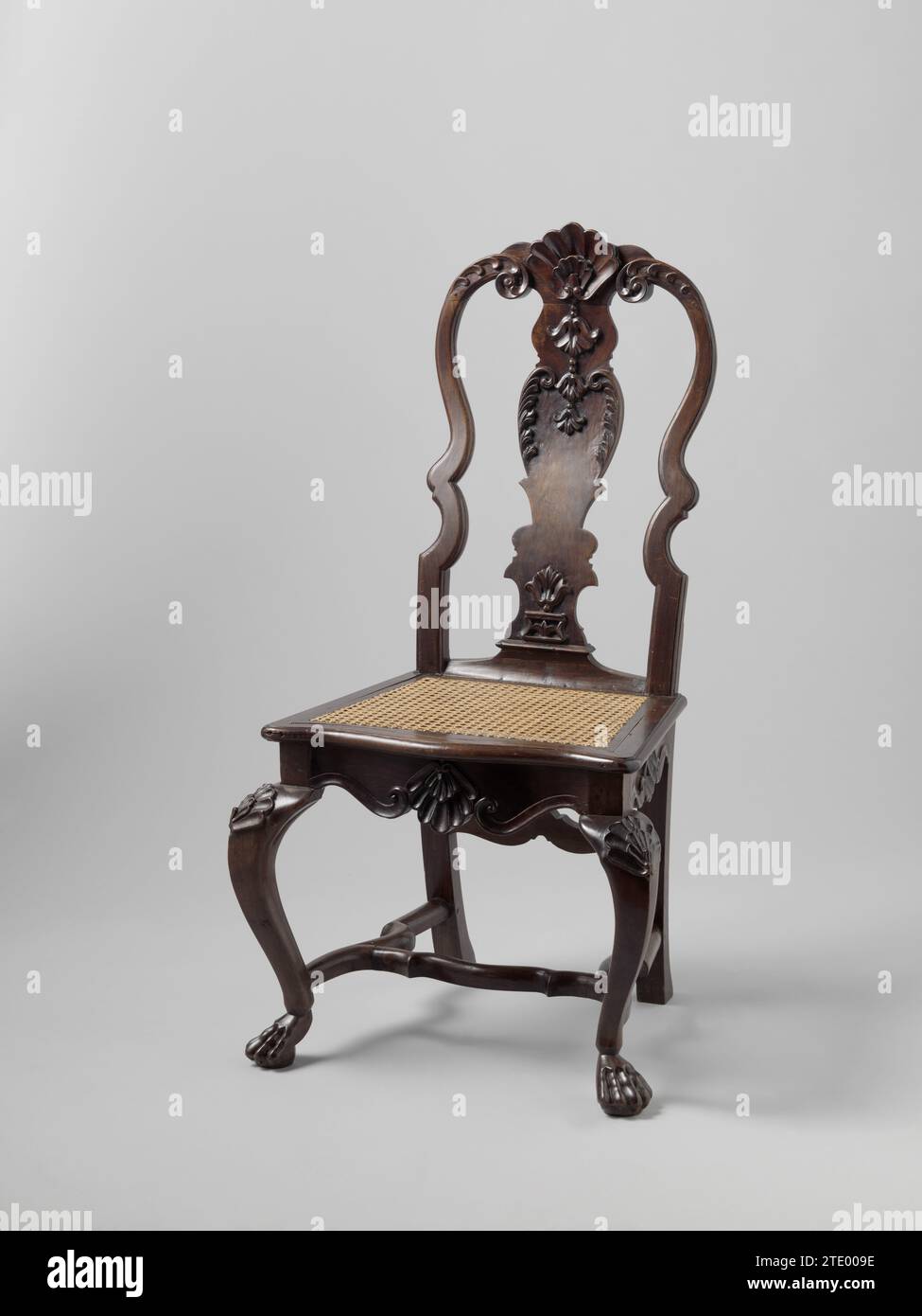 Iron wood chair and rattan -stretched seat (series of 4 seats ...