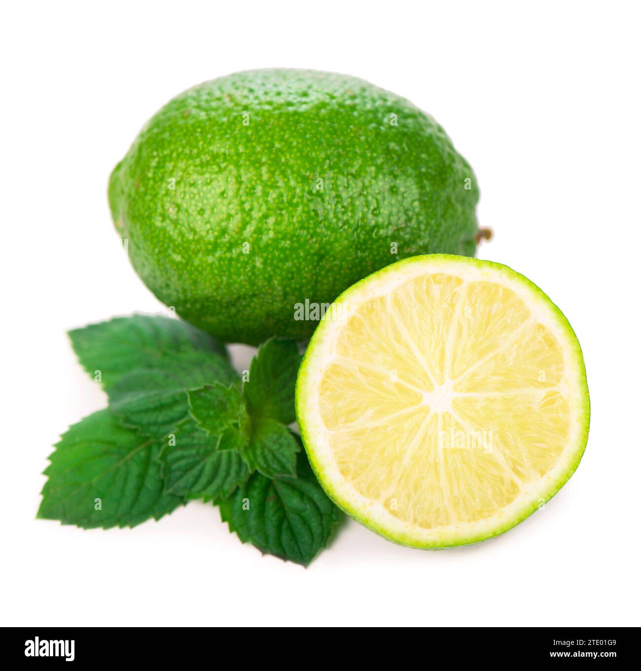 Half of lime citrus fruit. Lime cut isolated on white background Stock ...