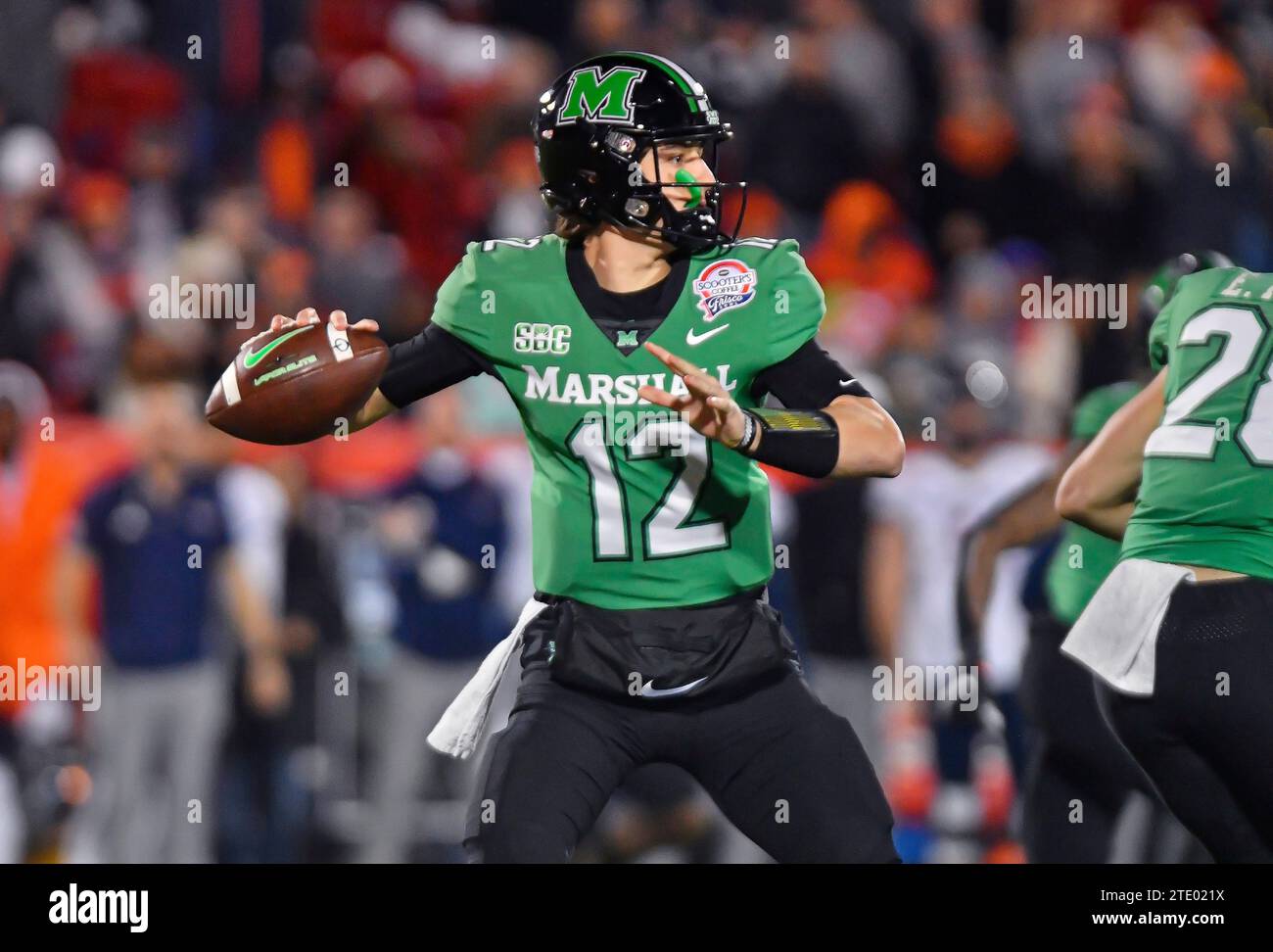 Frisco, TX, USA. 19th Dec, 2023. Marshall Thundering Herd quarterback ...