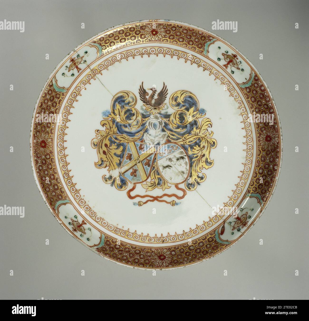 Plate with the arms of the De Neufville and De Wolff family, anonymous ...