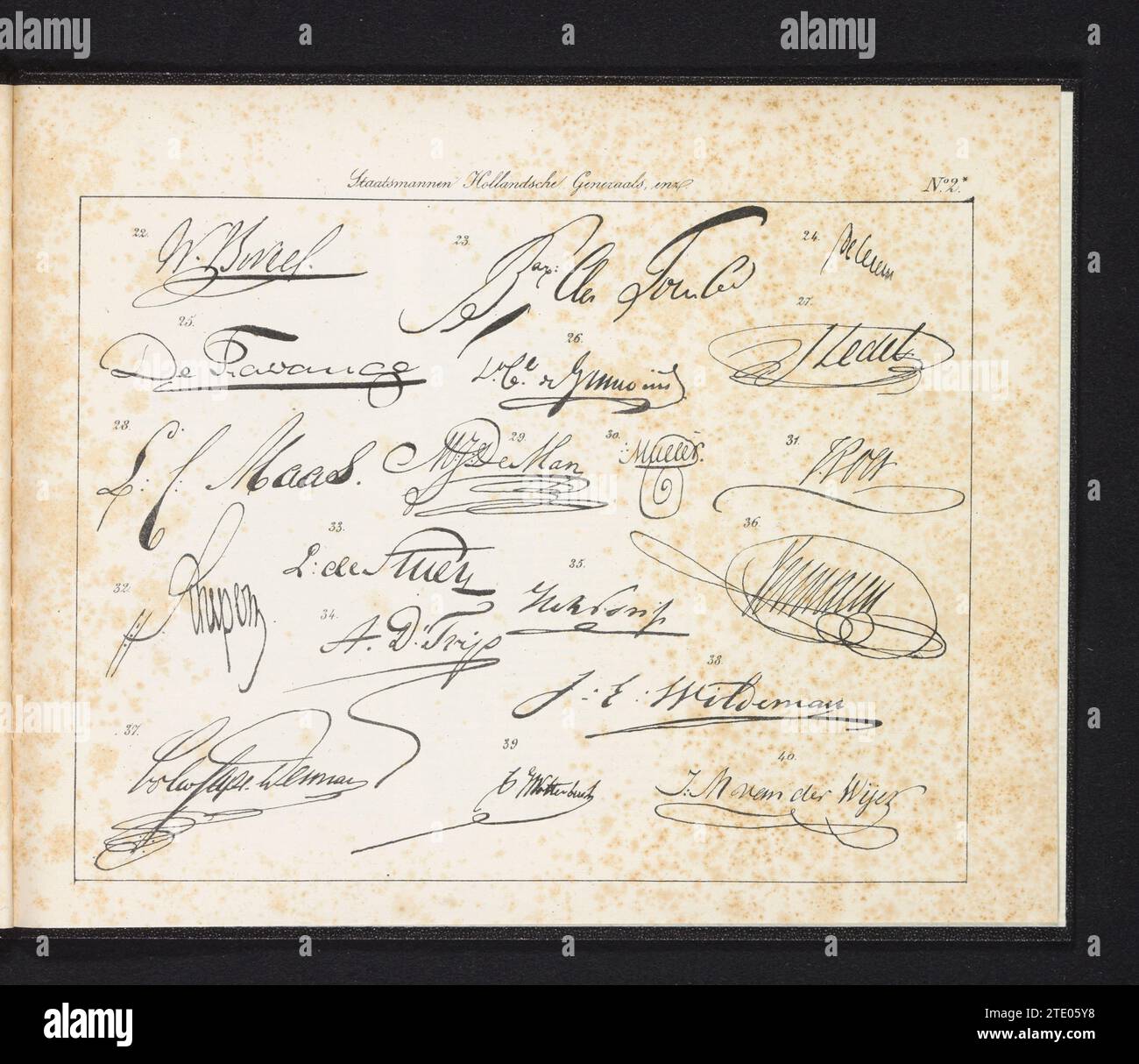 Signatures of Dutch statesmen and generals, 1830, 1830 Facsimiles of ...