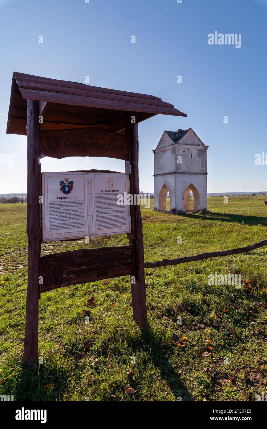 Gun powder tower in border of Csakvar town, Hungary. Built in early ...