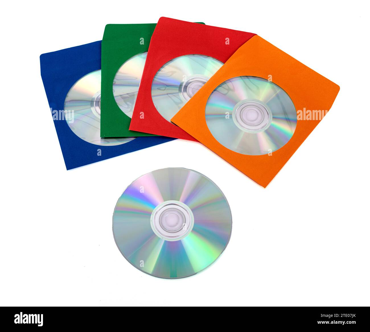 compact disk and envelope in front of white background Stock Photo - Alamy