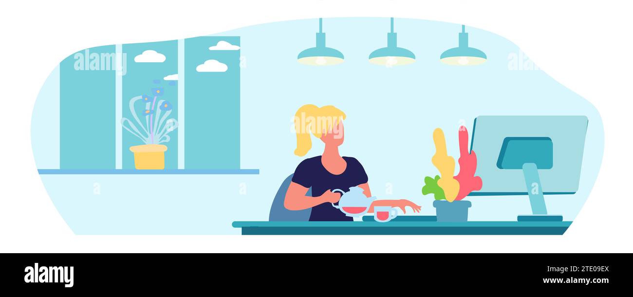 Student at the computer. Remote work concept. Remote work for a ...