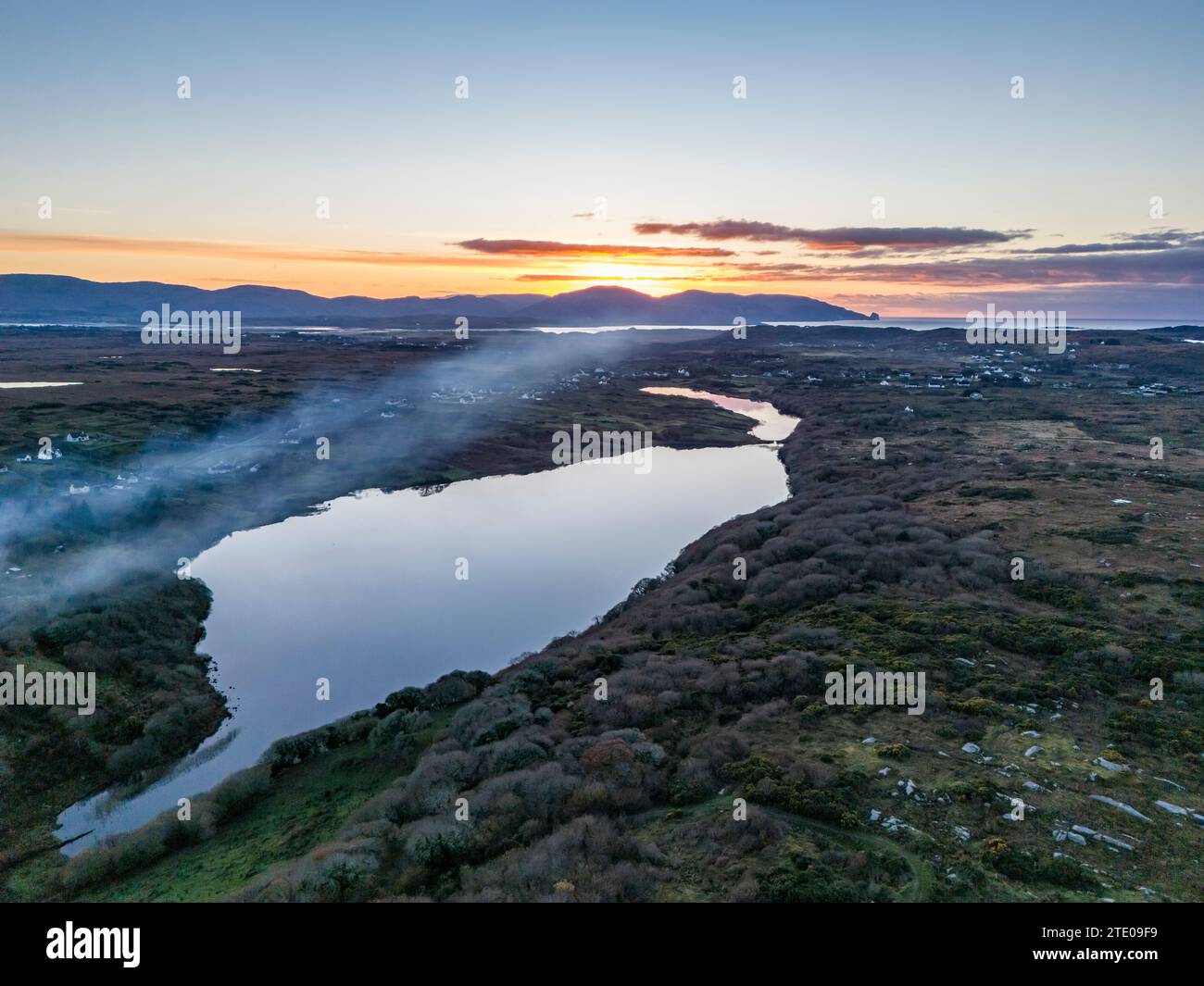 Smoke over Lough Fad due to traditionally burning of waste in rural ...