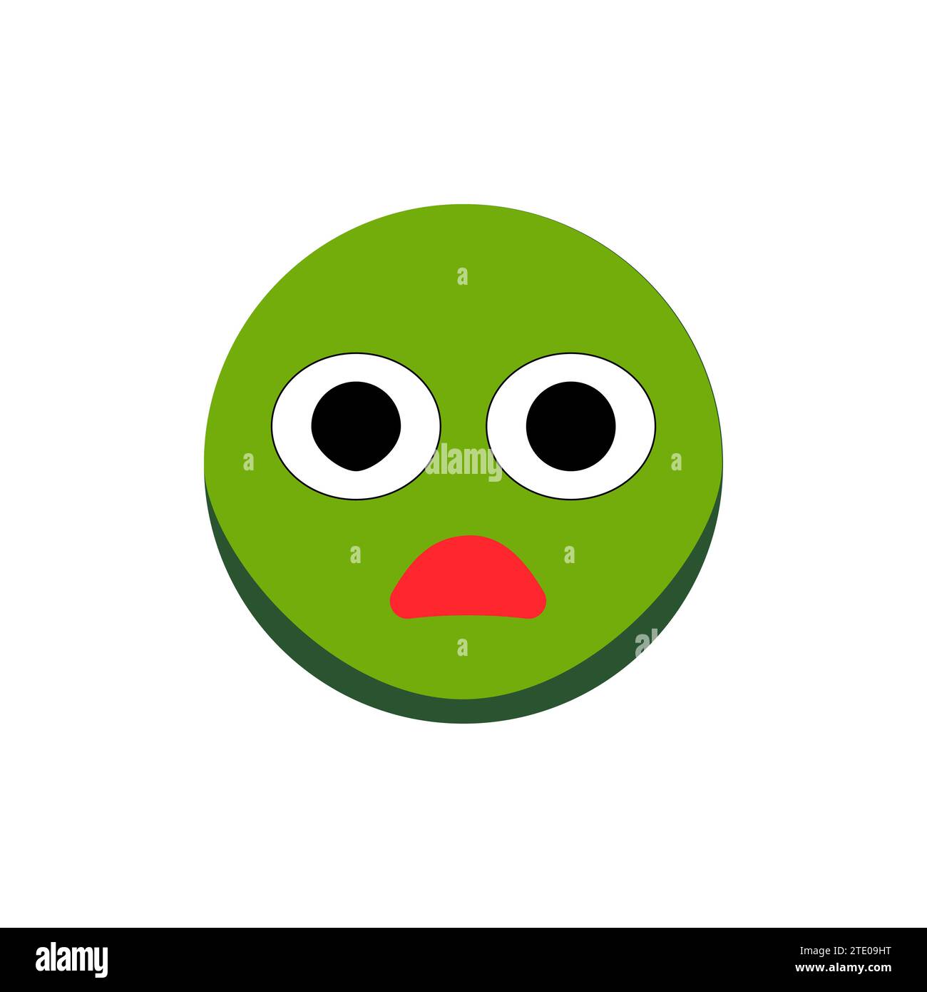 Greeen smiley is feeling sick. Cartoon emoji. Flat vector illustration ...