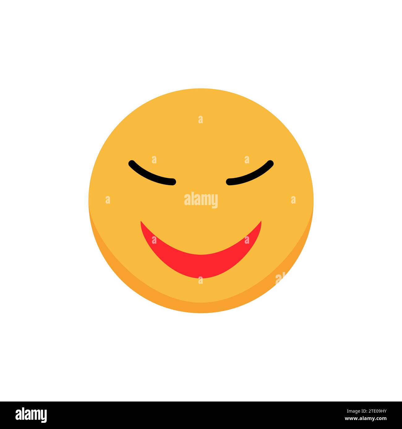 The smiley face closes its eyes and smiles. Cartoon emoji. Flat vector ...