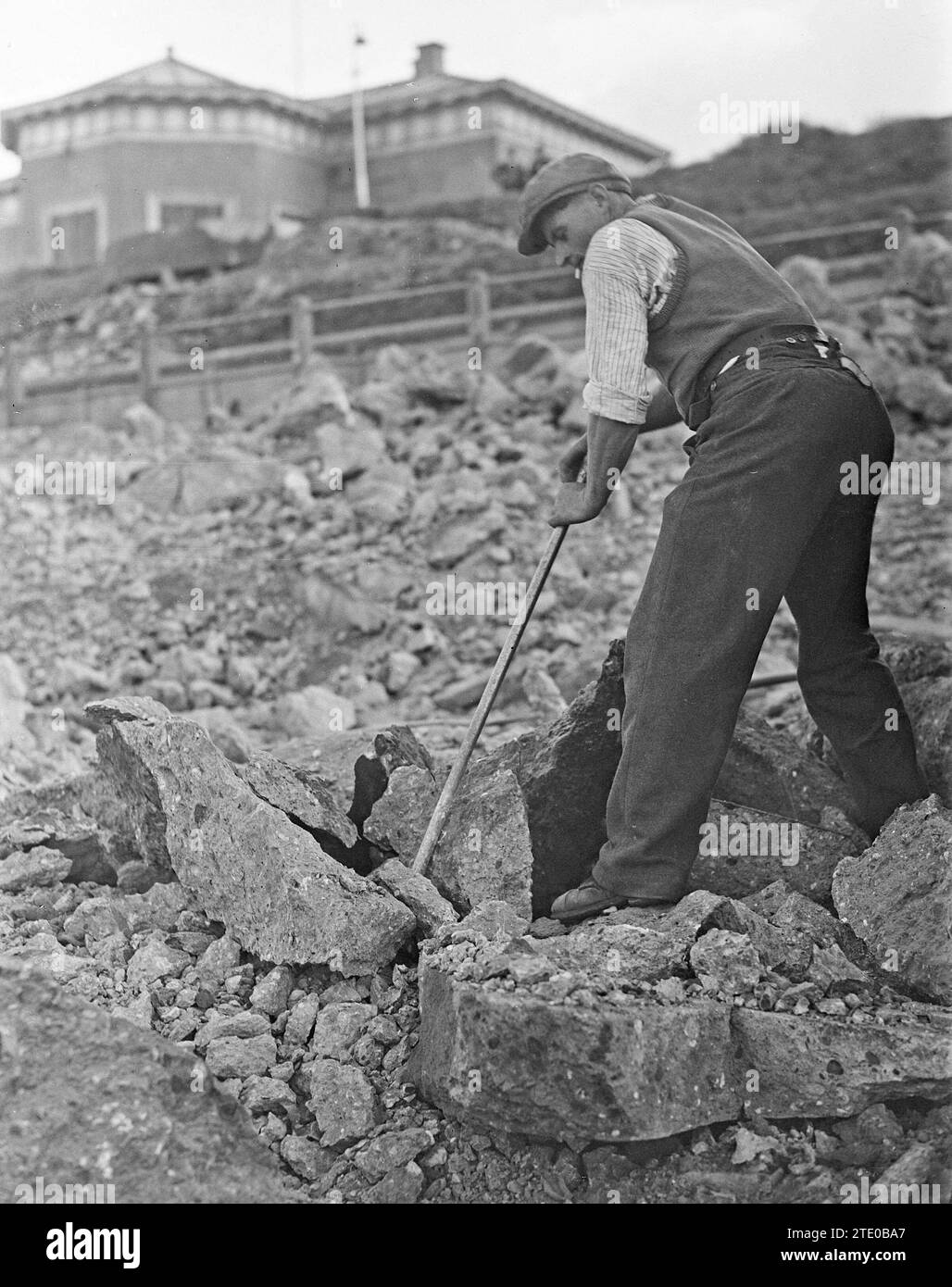 Scheveningen, the demolition of the bunkers and barriers ca. 1945 Stock ...