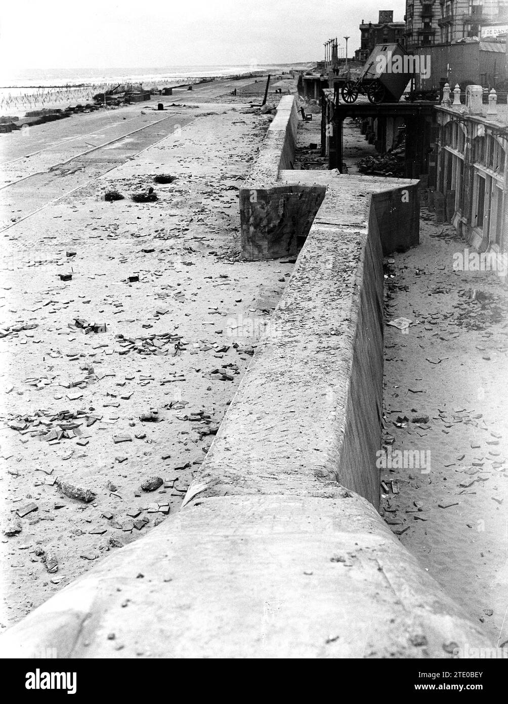 Scheveningen, the demolition of the bunkers and barriers ca. 1945 Stock ...
