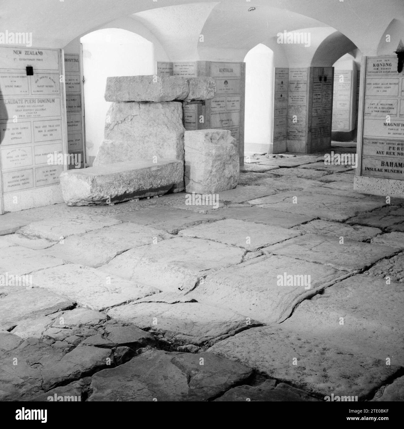Lithostrotos cellar containing the original pave which would have ...
