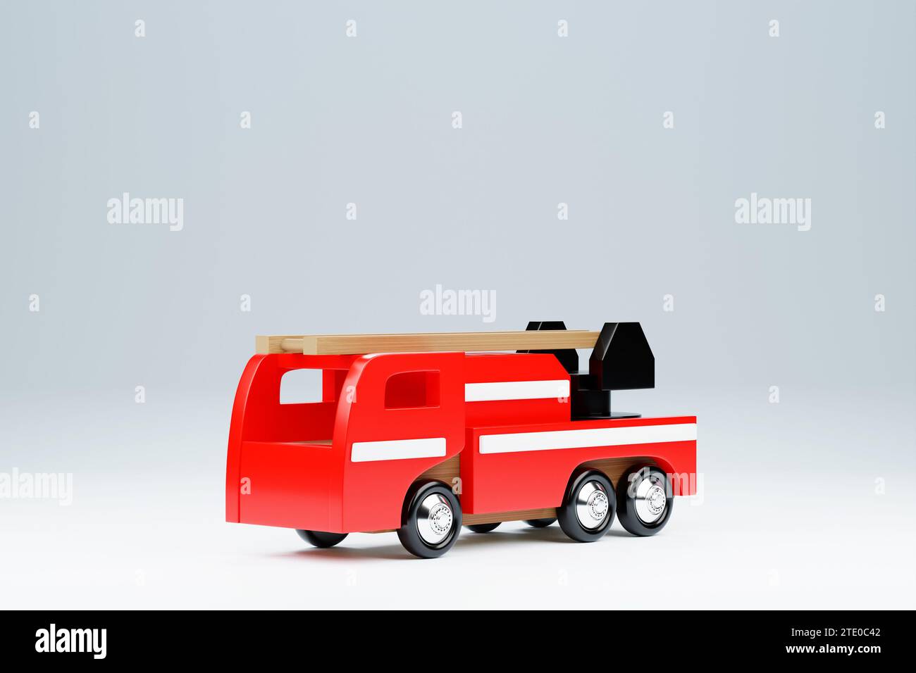 3d illustration of a red firefighter car emergency vehicle on a white ...