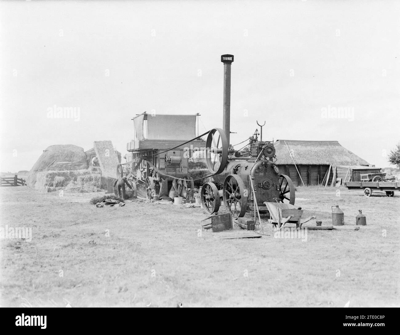 Threshing machine with a steam engine as propulsion in the Anna ...