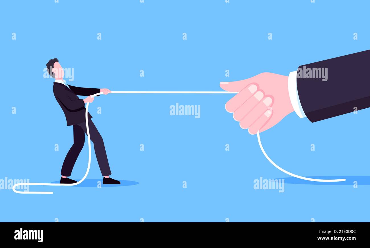 Business people play tug of war by pulling the rope. Business concept ...