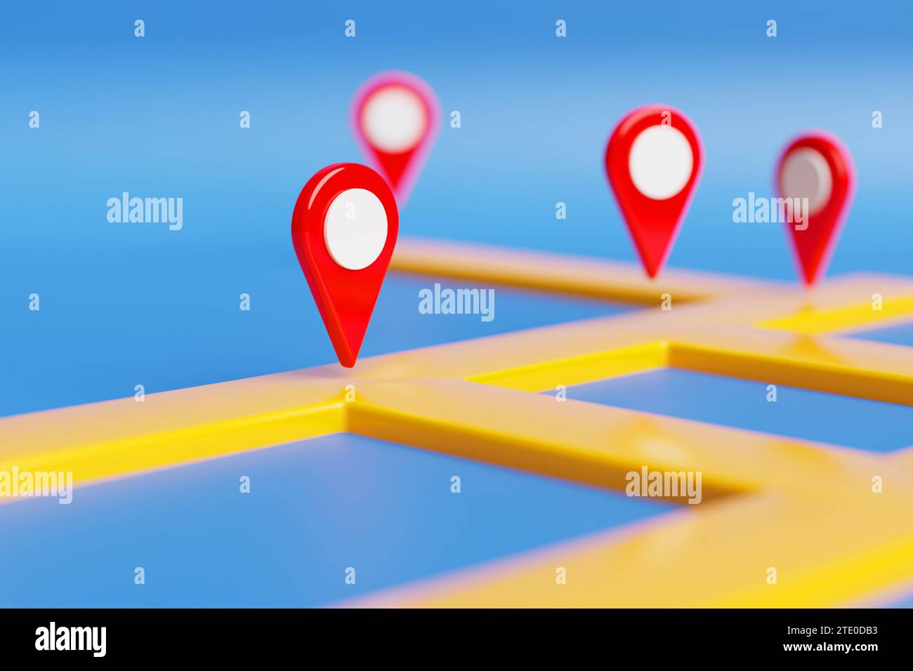 3d illustration of a directional trajectory icon with navigation ...