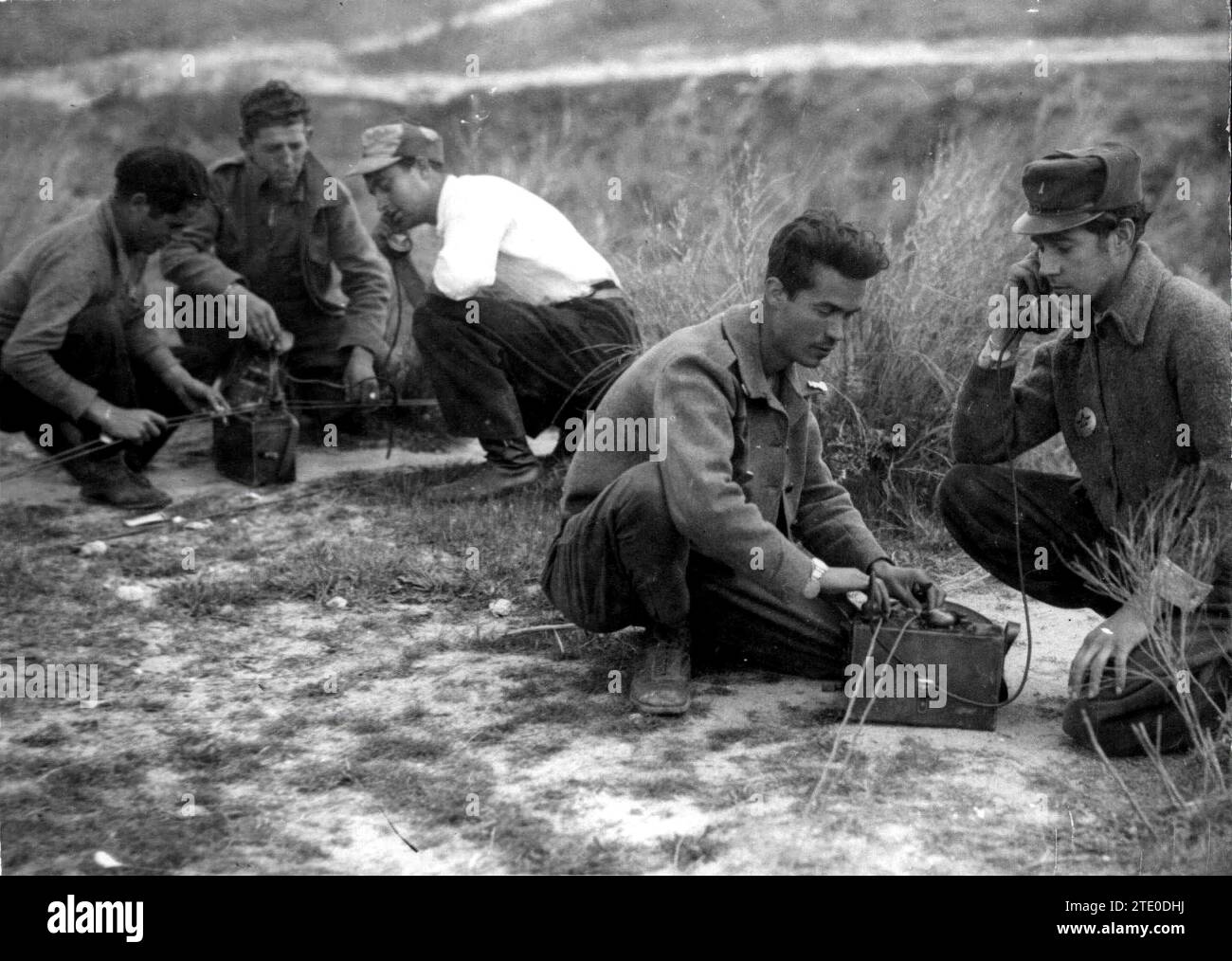 10/31/1937. Laying of Telephone Lines, in the Operations Field, by the ...